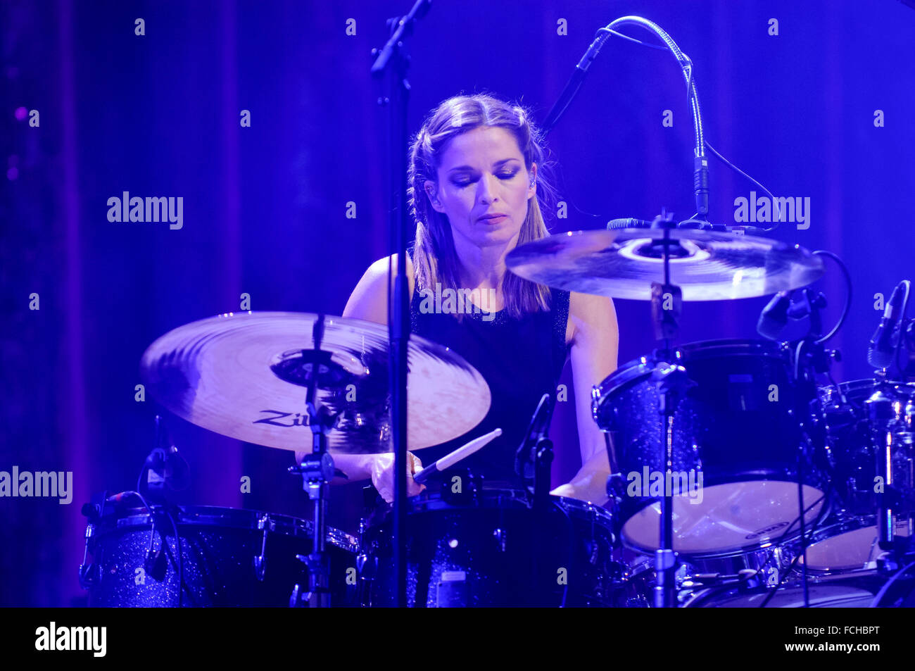 Liverpool, UK. 22nd January 2016. Caroline Corr of Irish band, The ...