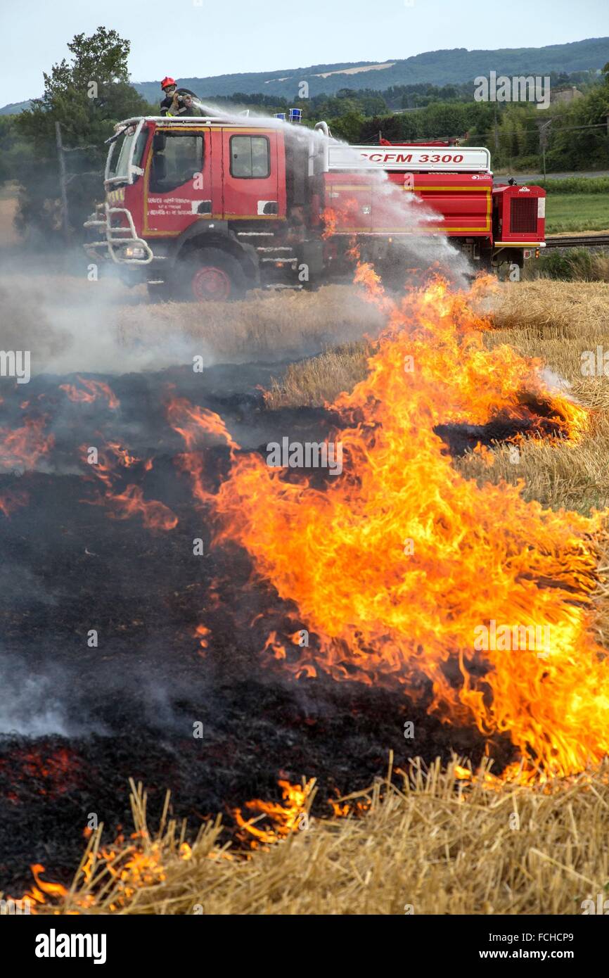 FIREFIGHTERS IN FRANCE Stock Photo - Alamy