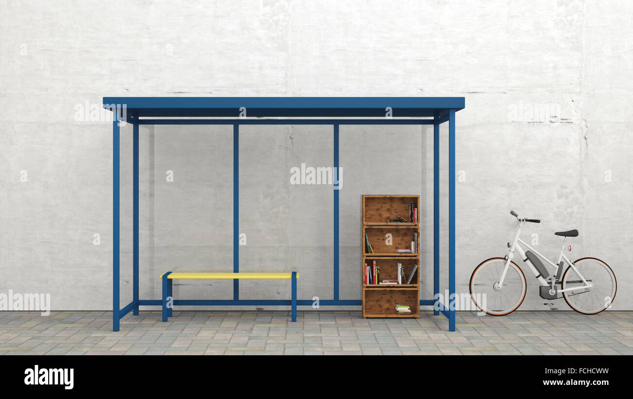 Bicycle at bus stop hi-res stock photography and images - Alamy