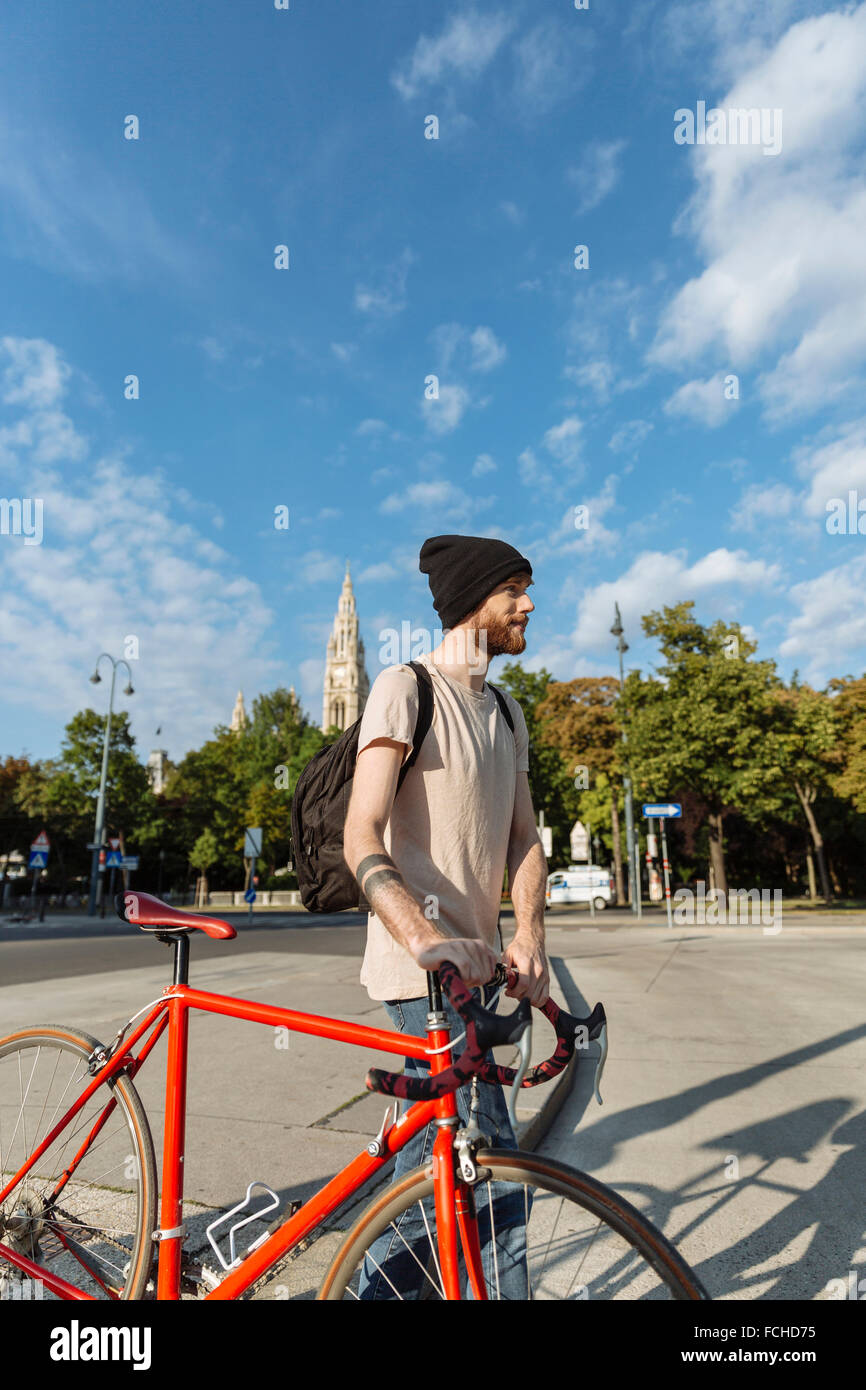 Young man racing cycle in Vienna Stock Photo - Alamy