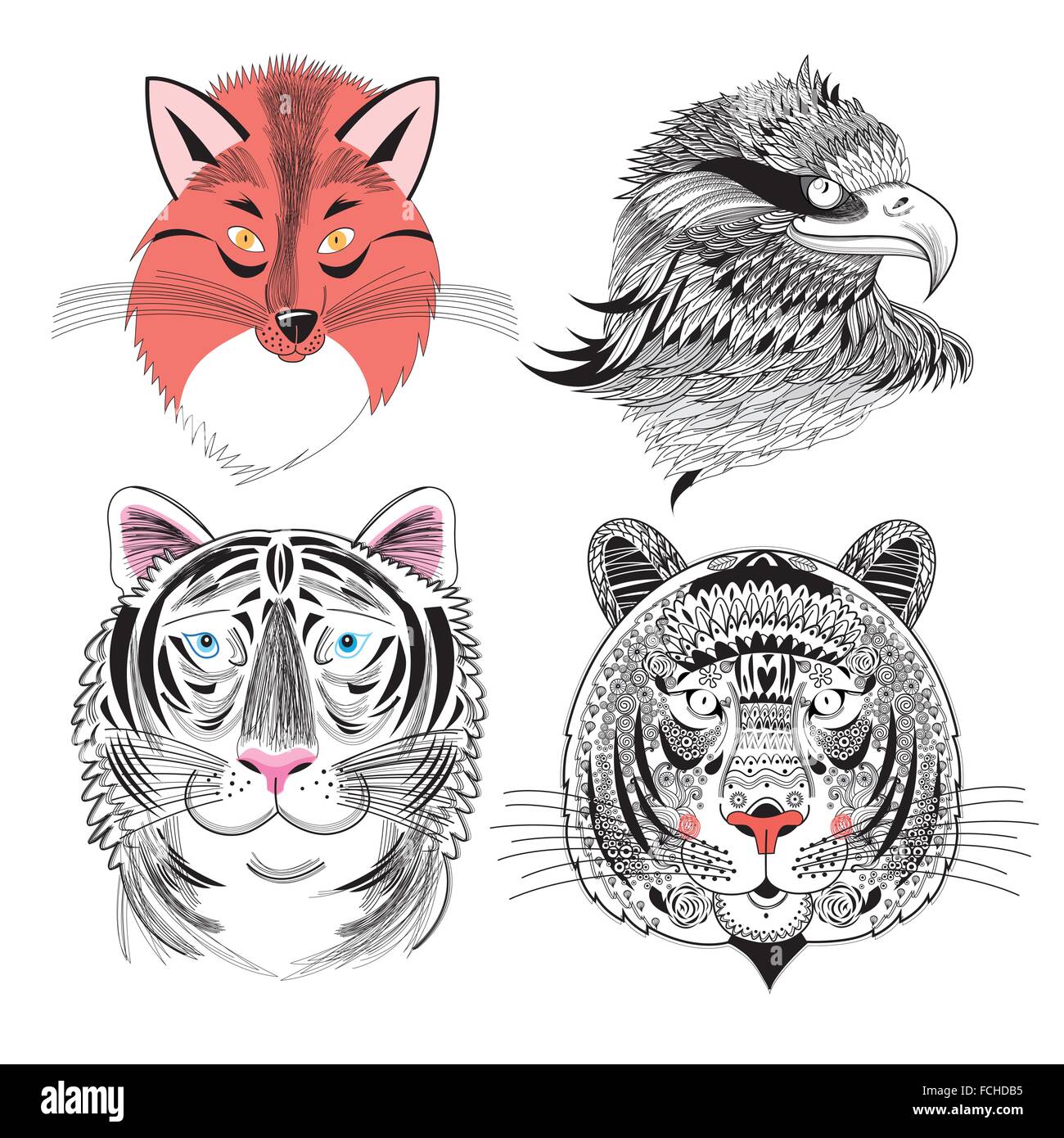Fox and tiger hi-res stock photography and images - Alamy