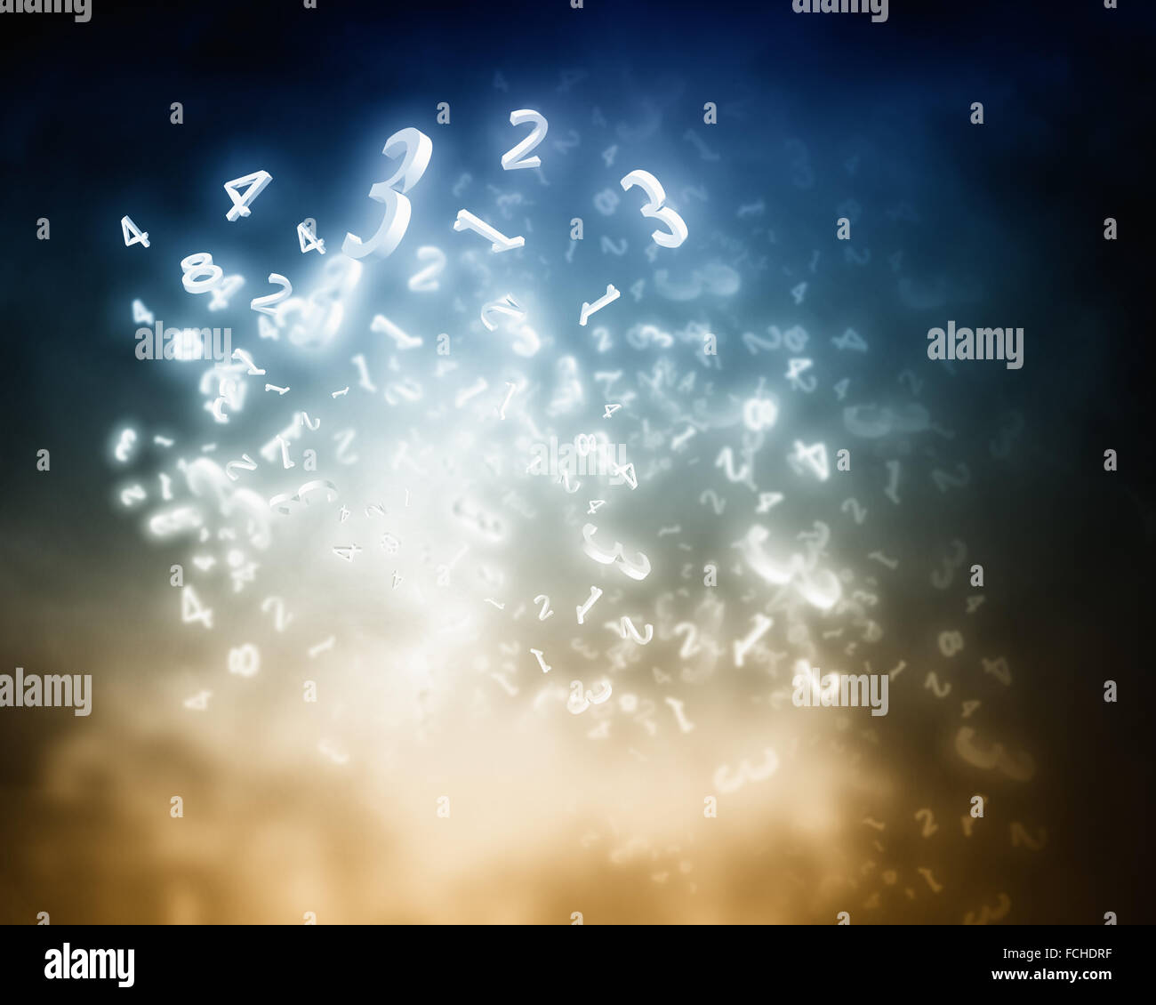 Background image with numbers flying in air Stock Photo - Alamy