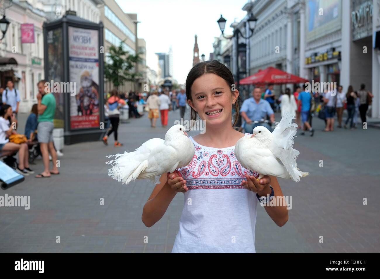 Girl With Doves High Resolution Stock Photography and Images - Alamy
