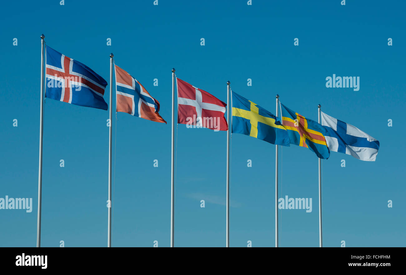 Scandinavian flags hi-res stock photography and images - Alamy