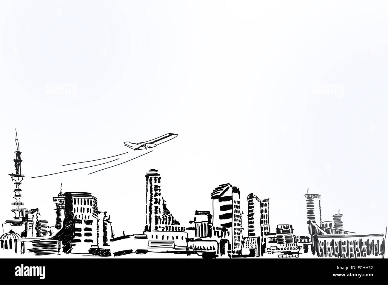Background image with building sketches on white Stock Photo - Alamy