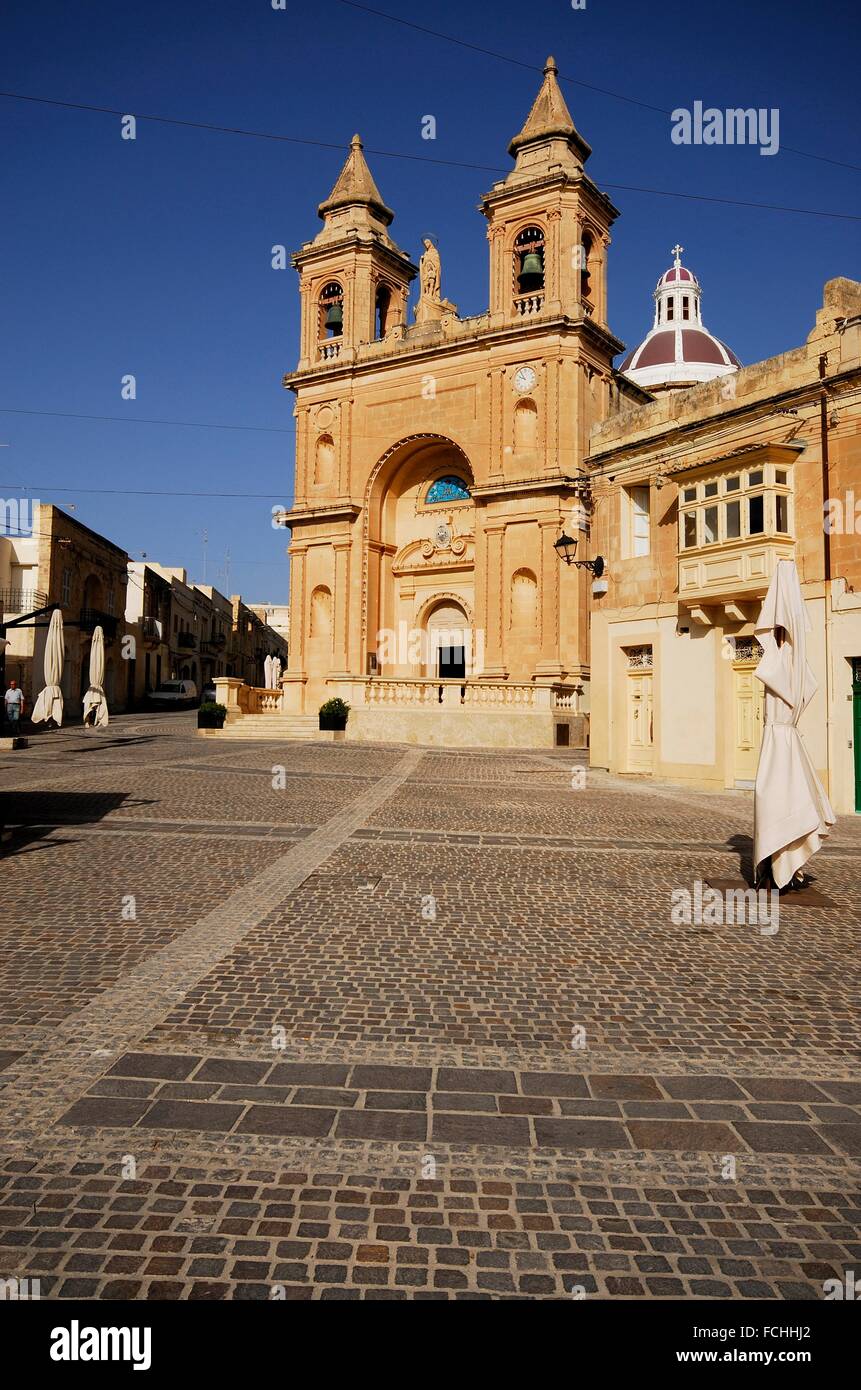 Parroquial church of Marsaxlokk in Malta island Stock Photo - Alamy