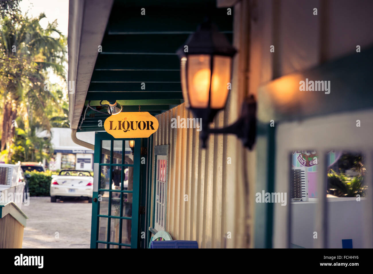 USA Florida Captiva Island liquor sign Stock Photo - Alamy