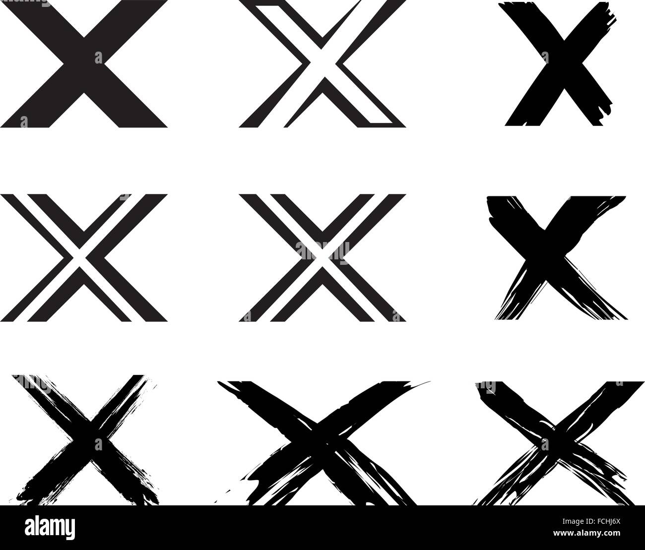 Set of X handwritten letter on white background Stock Vector Image ...