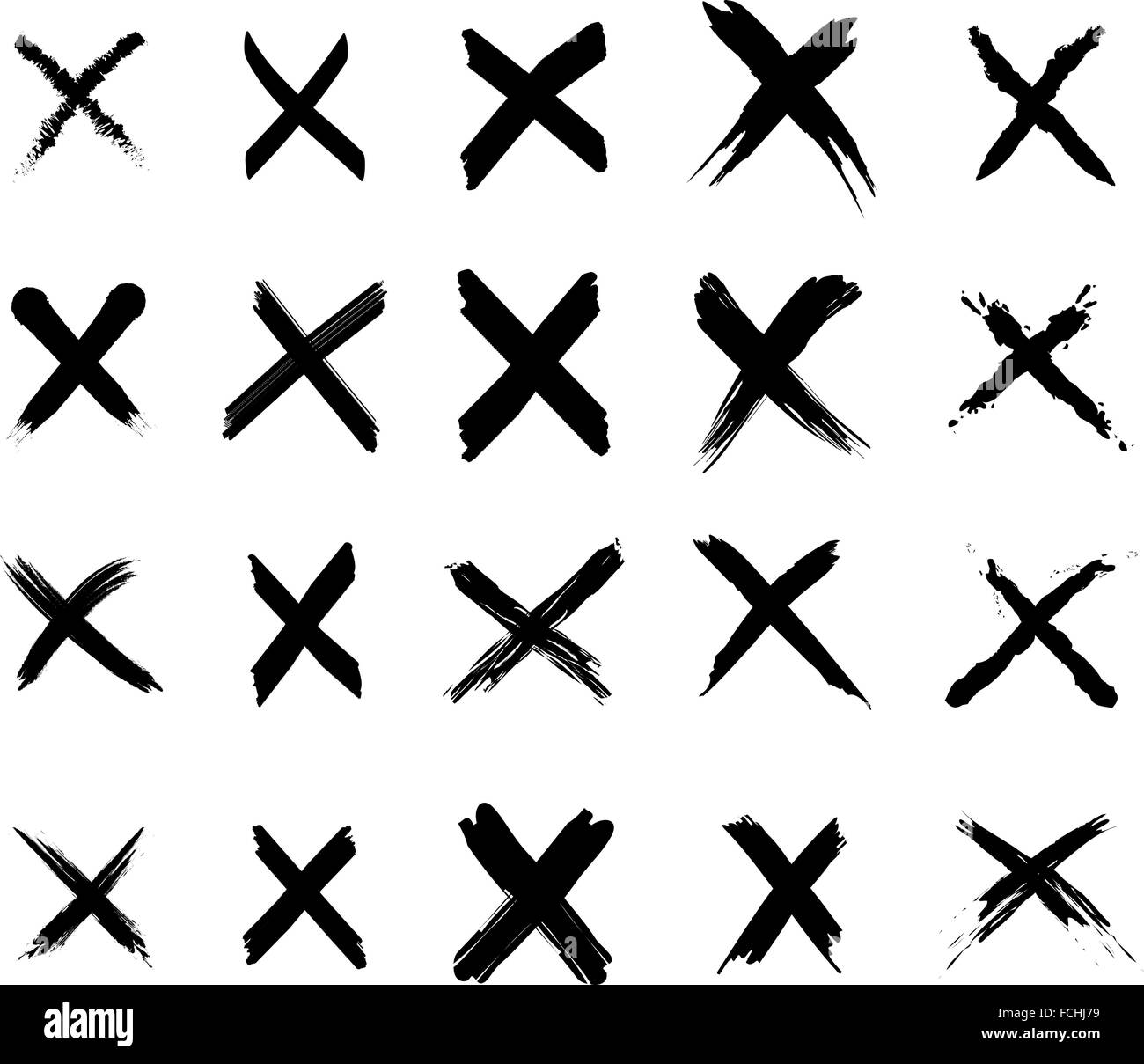 Set of X handwritten letter on white background Stock Vector Image ...