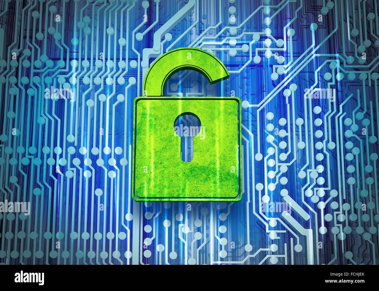 Conceptual image of micro circuit. Security concept Stock Photo - Alamy