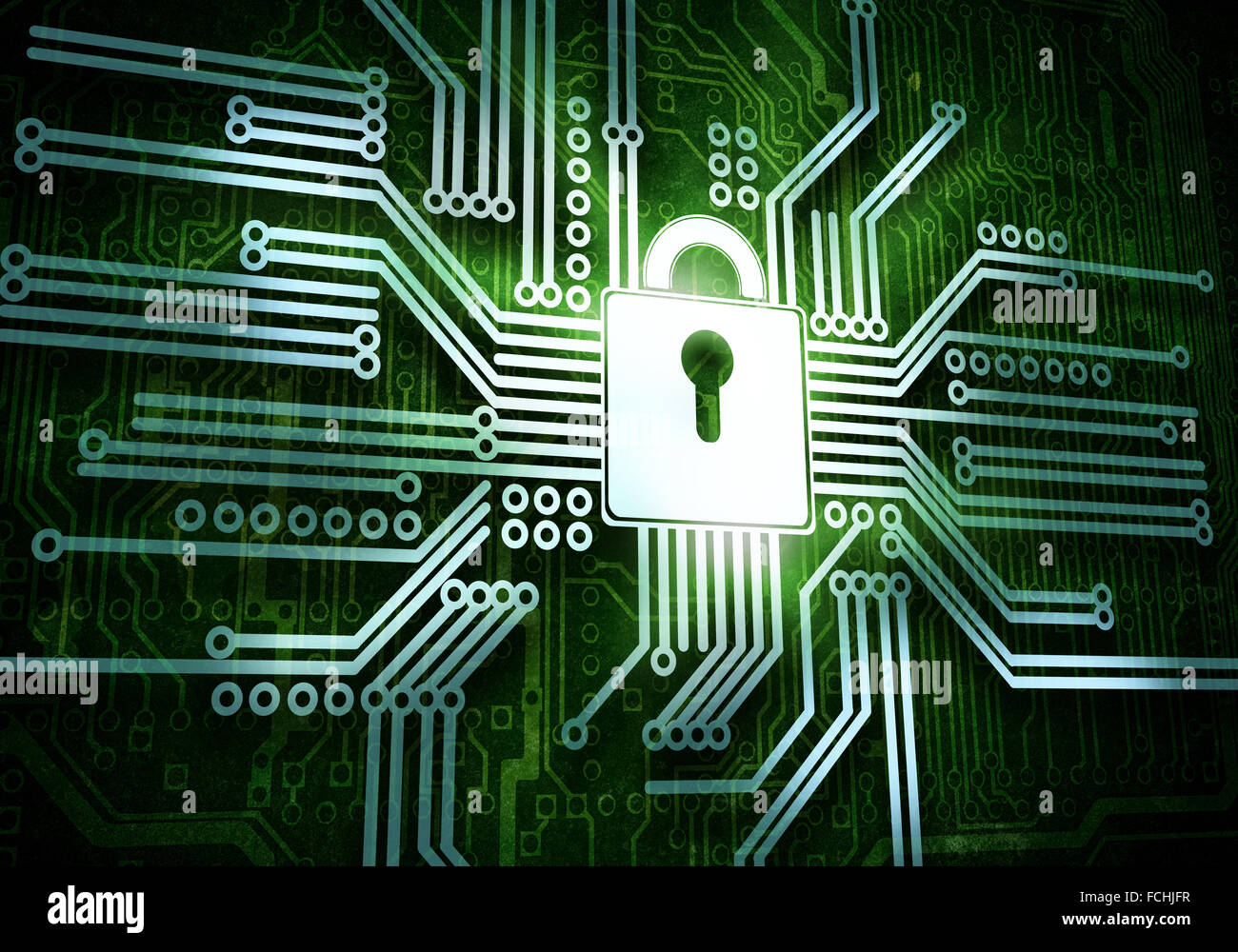 Conceptual image of micro circuit. Security concept Stock Photo - Alamy