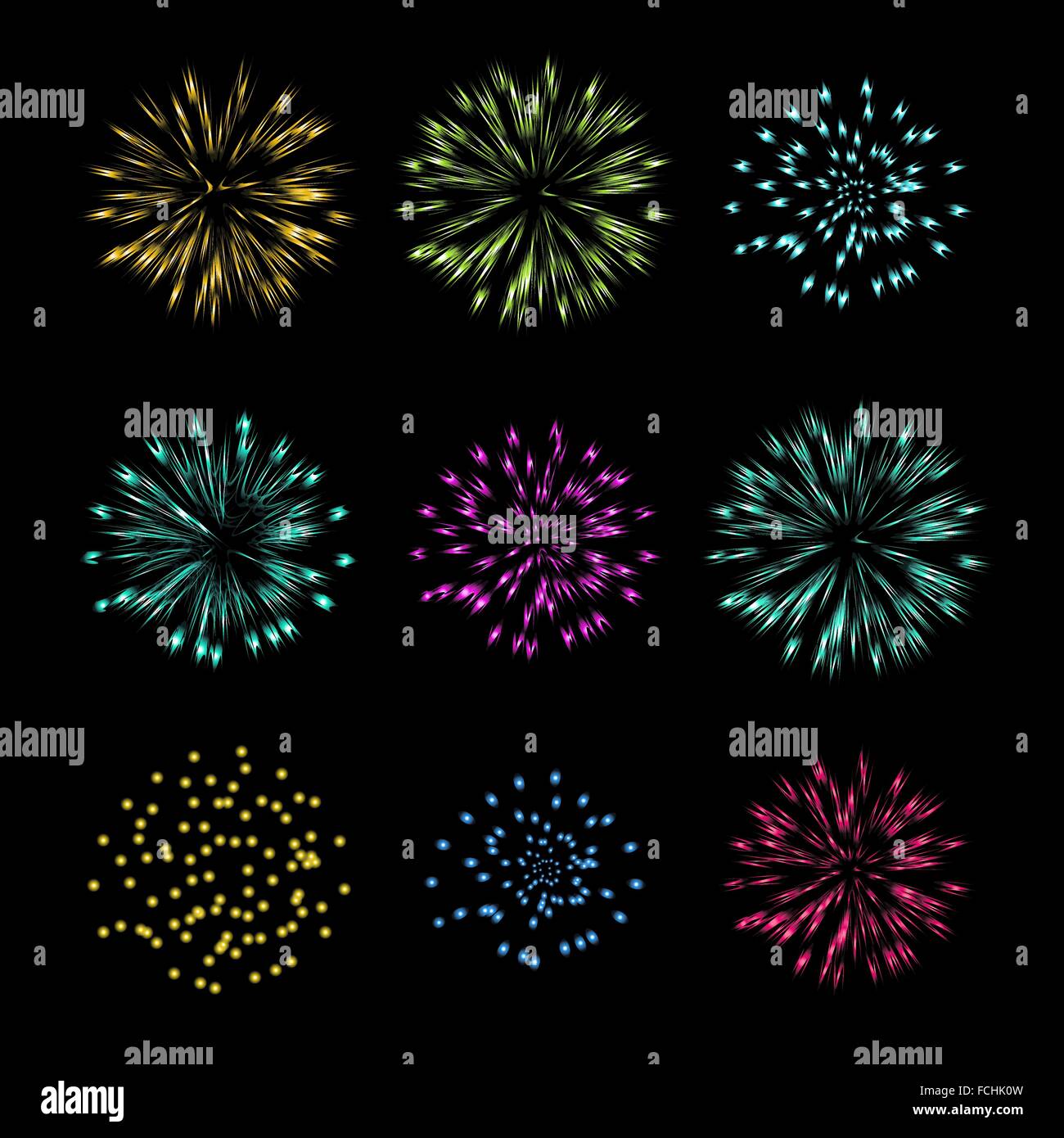 Set of Fireworks, isolated vector object Stock Vector Image & Art - Alamy