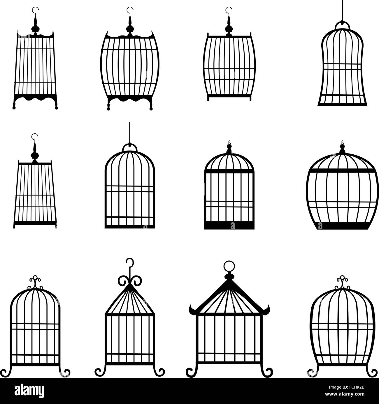 Simple Bird Cage Drawing