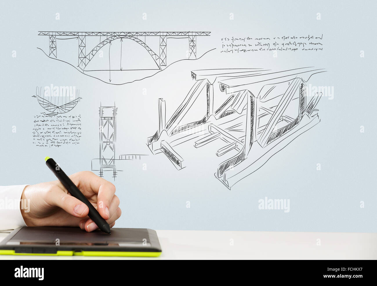 Close up of man hand drawing construction sketches Stock Photo - Alamy