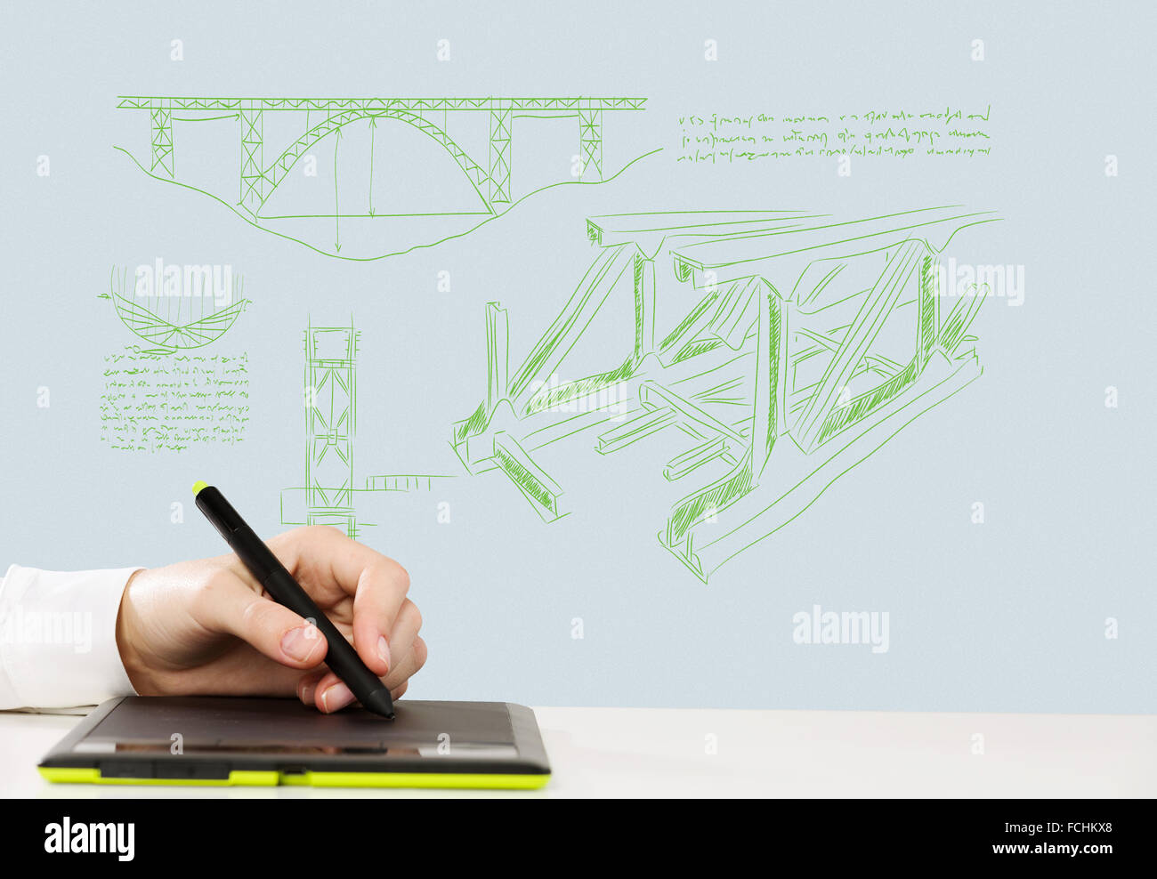 Close up of man hand drawing construction sketches Stock Photo - Alamy