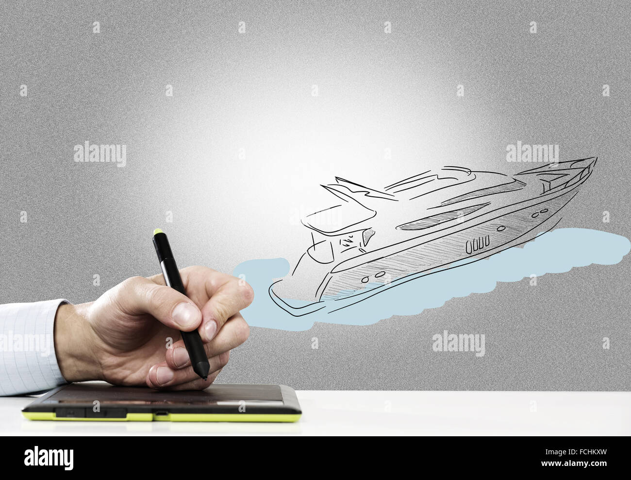 Close up of man hand drawing in tablet Stock Photo - Alamy