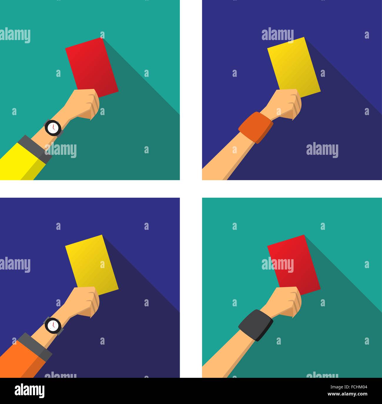 Red yellow soccer card cartoon hi-res stock photography and images - Alamy