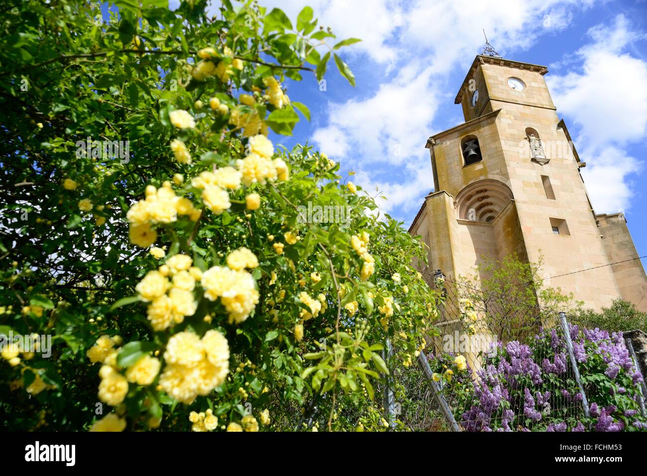 Church of Alarilla town, Guadalajara province, Spain Stock Photo - Alamy