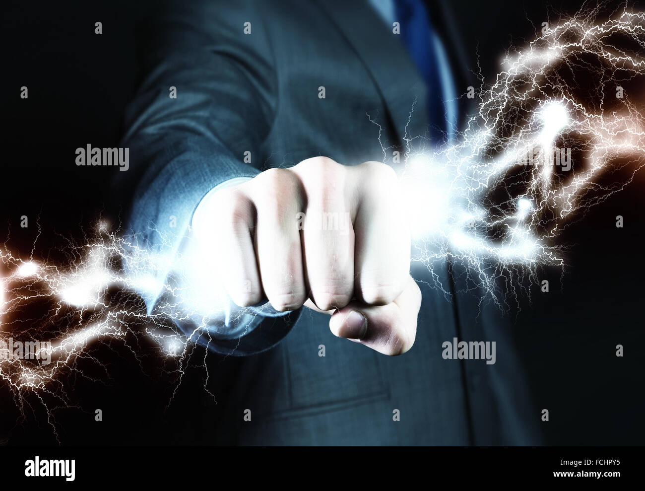 Hand holding lightning hi-res stock photography and images - Alamy