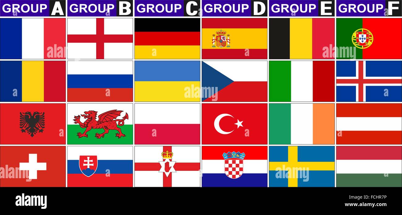 flags football championship are divided into groups Stock Vector Image ...