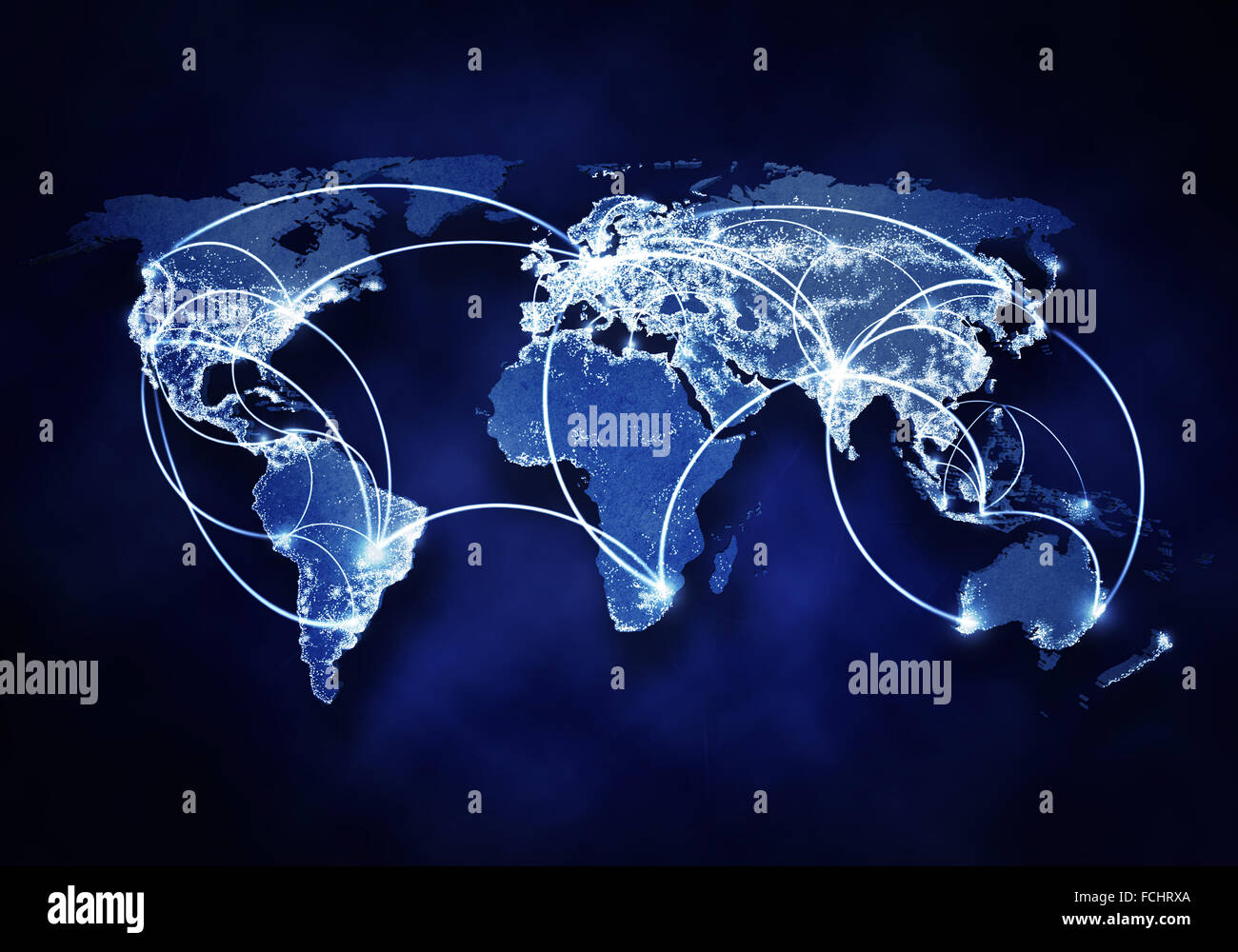 Conceptual background image of world map and connection lines Stock ...