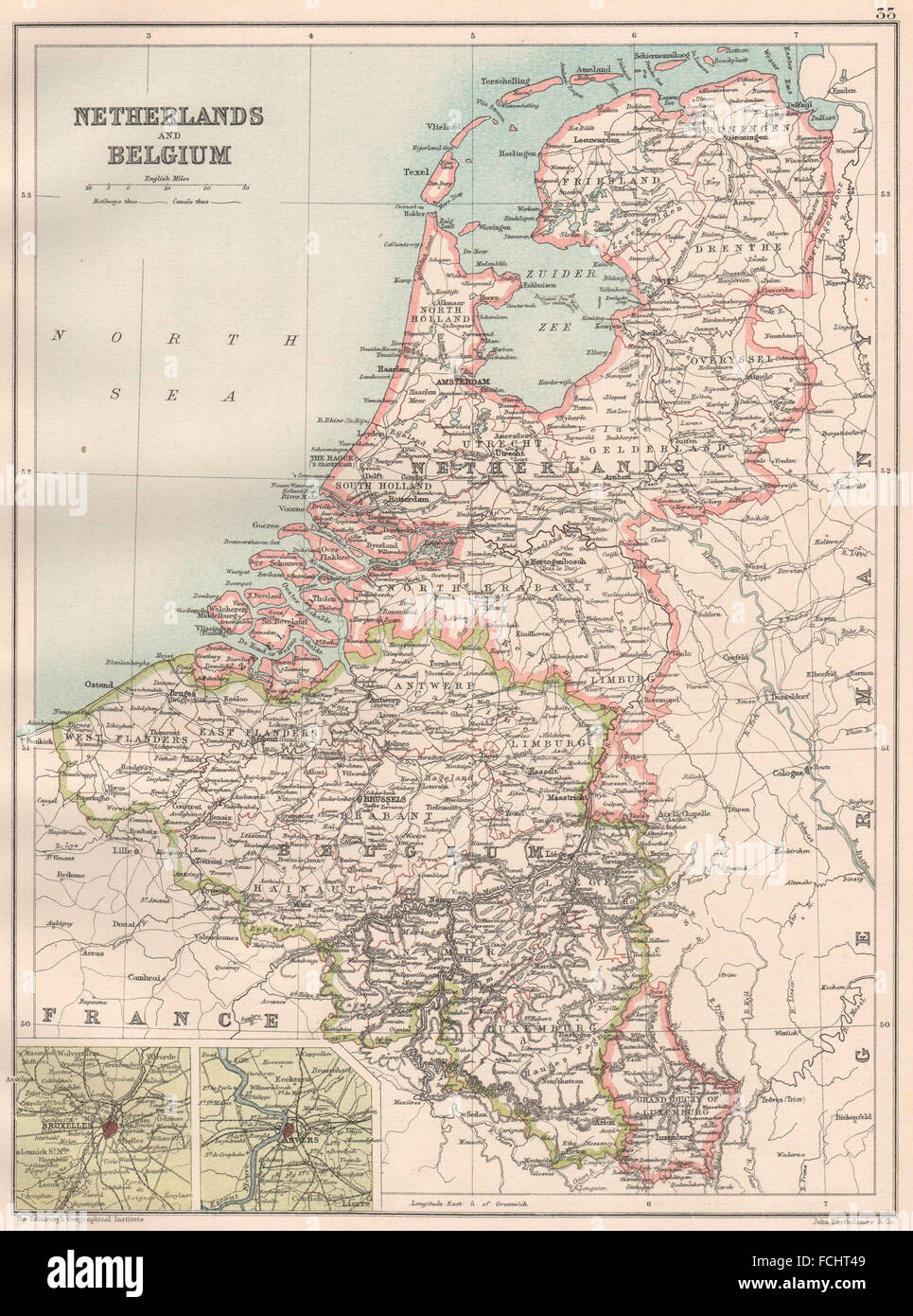 Map of netherlands and belgium hi-res stock photography and images - Alamy