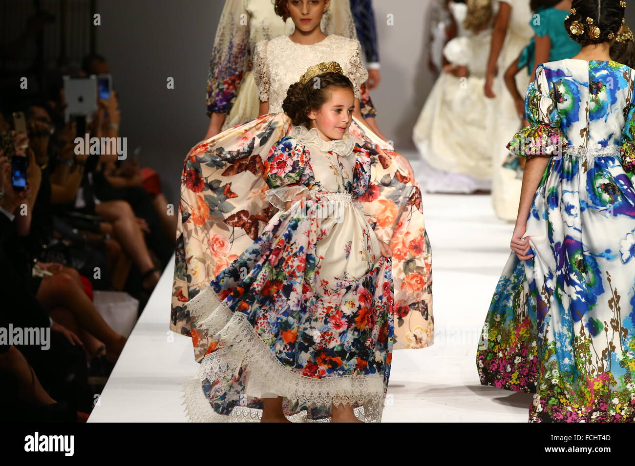 Models walk the runway finale at the Nancy Vuu fashion show during ...
