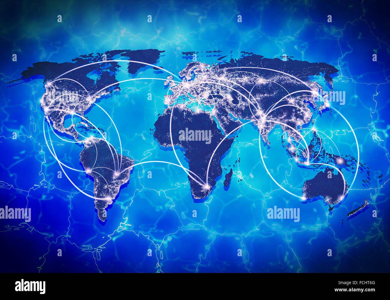 Conceptual background image of world map and connection lines Stock ...