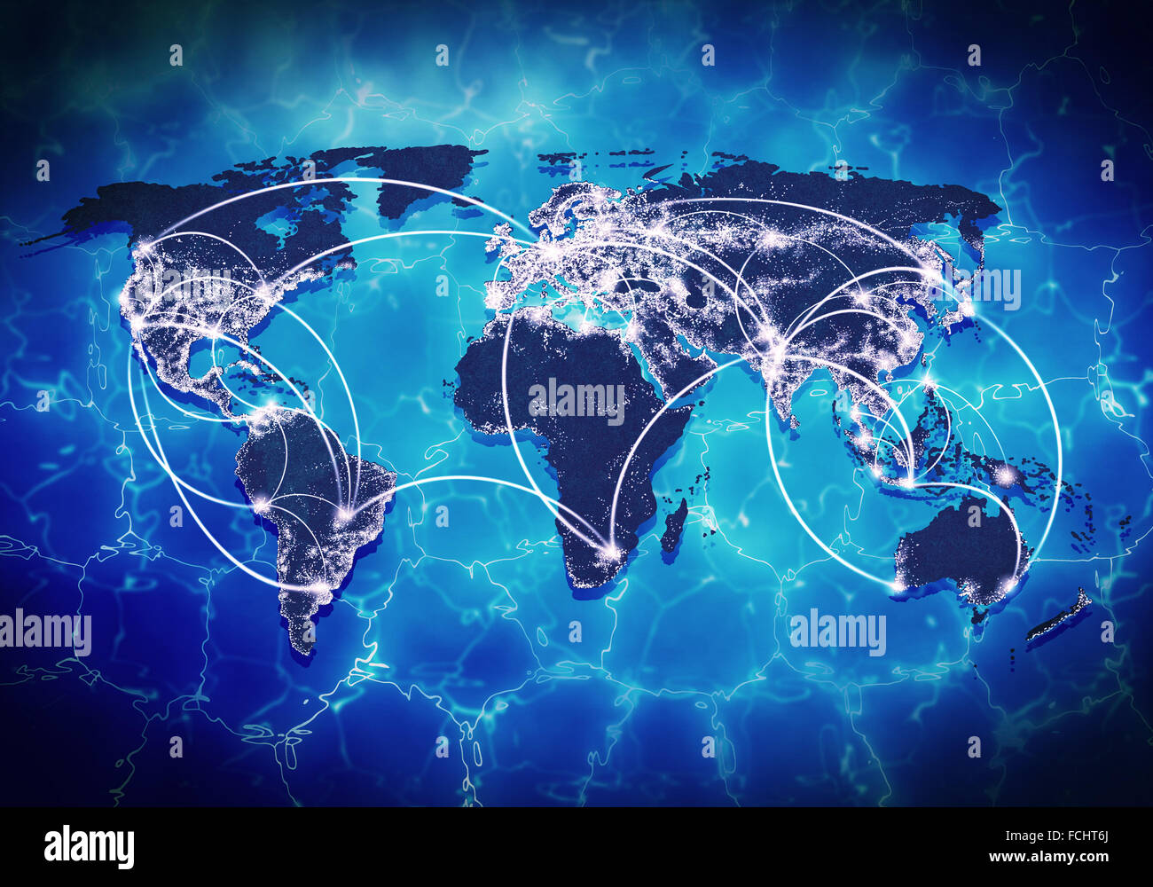 Conceptual background image of world map and connection lines Stock ...