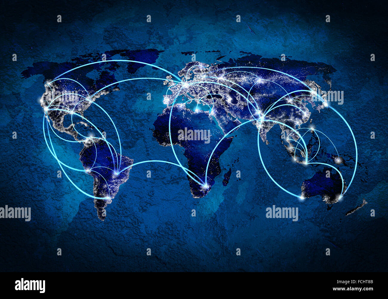 Conceptual background image of world map and connection lines Stock ...