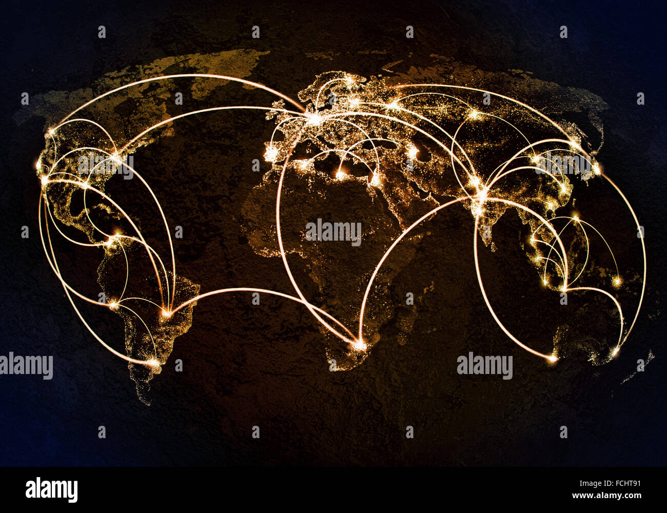 Conceptual background image of world map and connection lines Stock ...