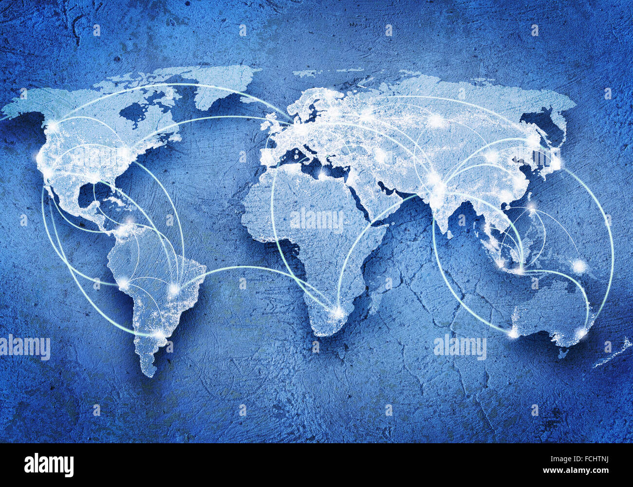 Conceptual background image of world map and connection lines Stock ...