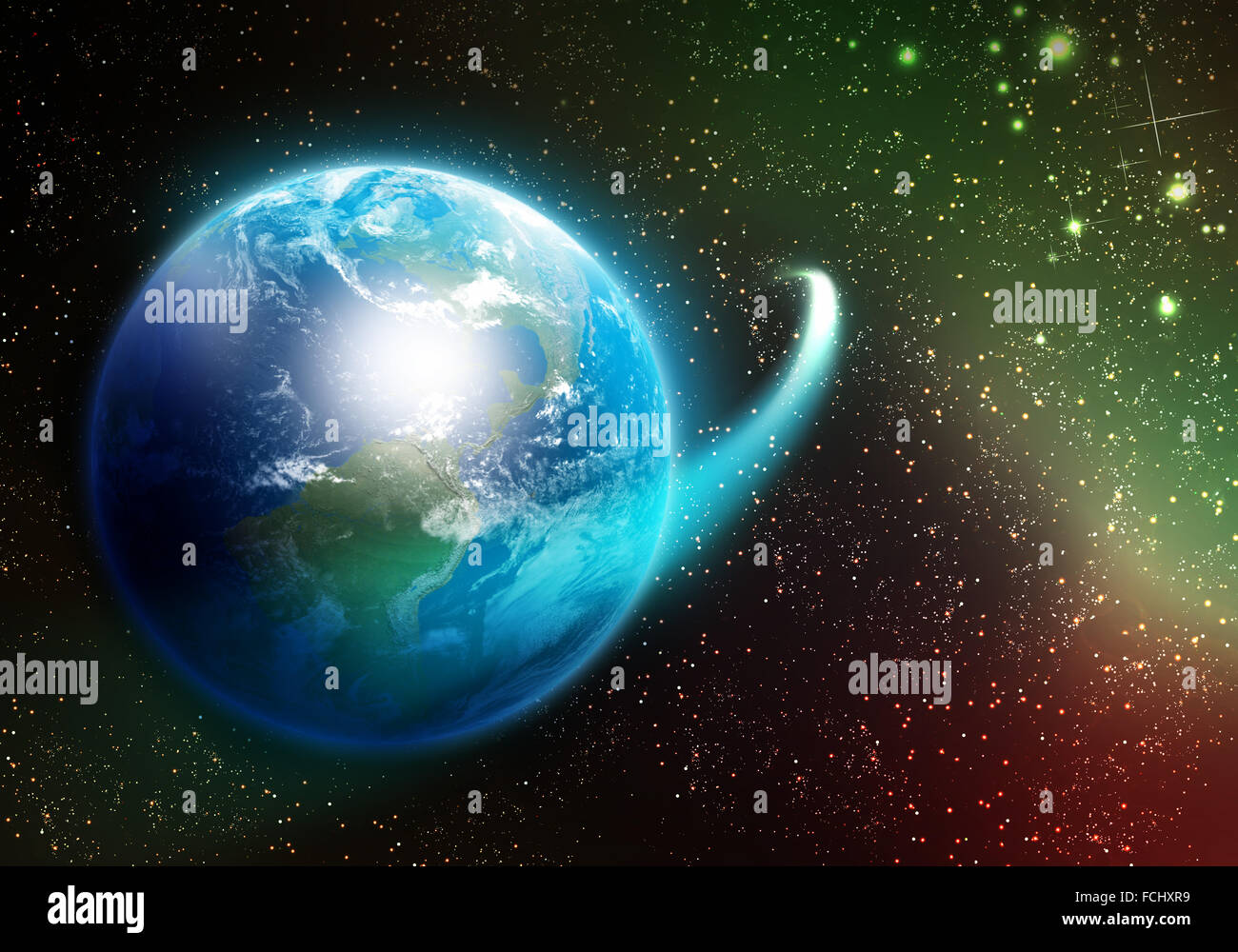 Colorful image of Earth planet. Elements of this image are furnished by ...