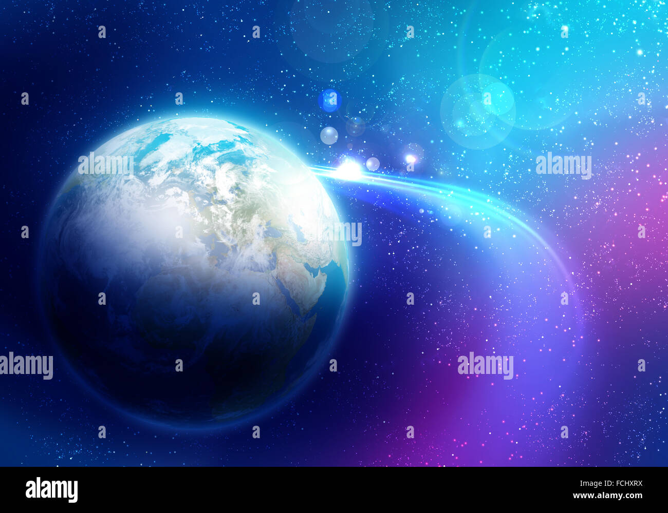 Colorful image of Earth planet. Elements of this image are furnished by ...