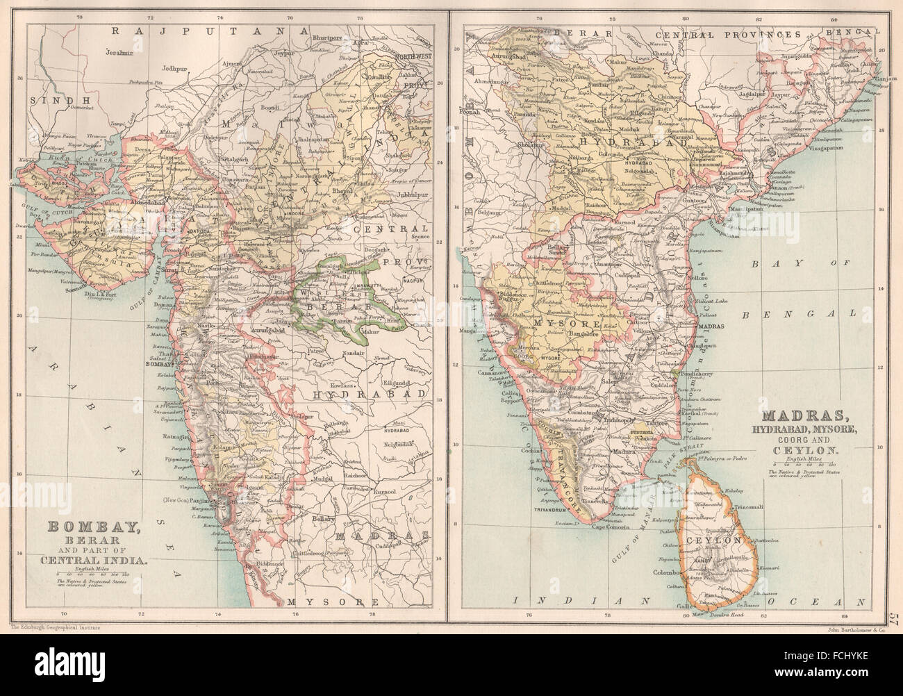 Vintage maps of gujarat hi-res stock photography and images - Alamy