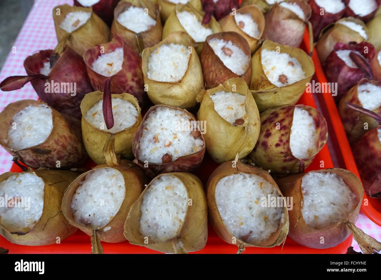 Rice dumpling in pitcher plants, Kuching, Sarawak, Malaysia Stock Photo ...