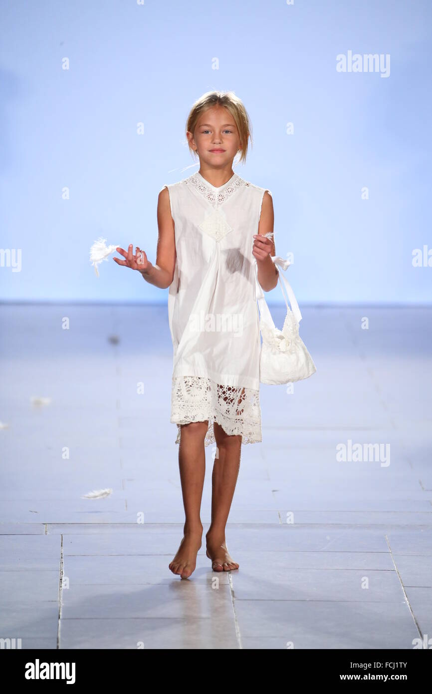 Kid model walks Wild runway at the FTL Moda Spring 2016 during NYFW ...