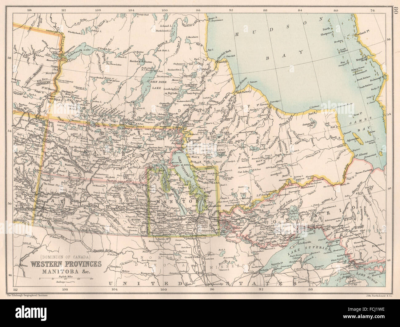 CENTRAL CANADA: Manitoba Saskatchewan Keewatin Ontario. BARTHOLOMEW ...