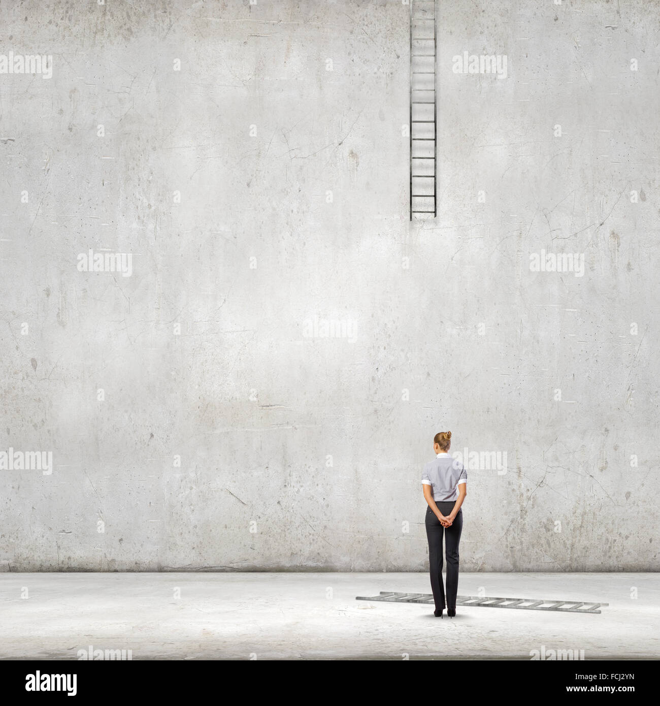 Broken ladder woman hi-res stock photography and images - Alamy