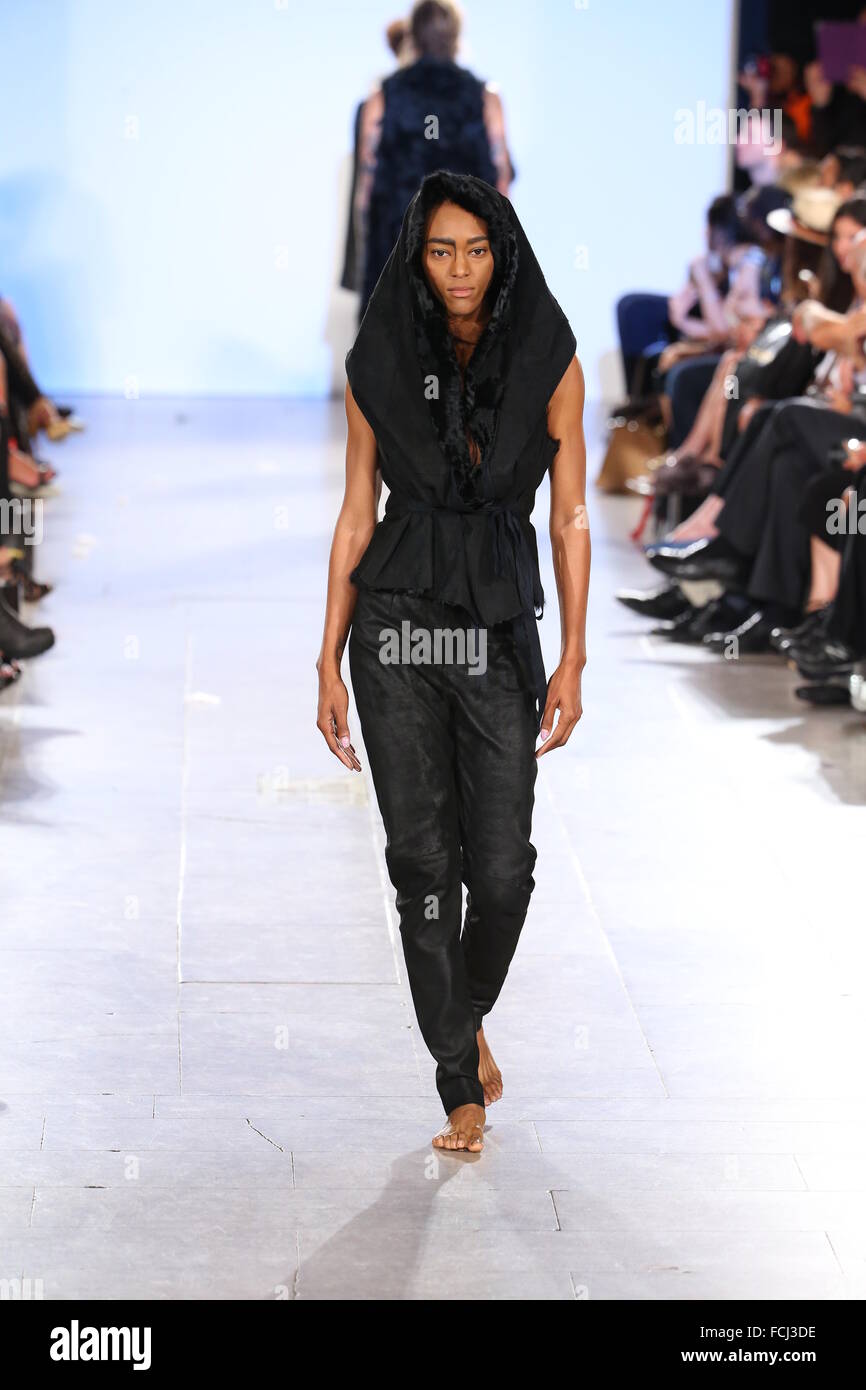 A model walks Wild runway at the FTL Moda Spring 2016 during NYFW Stock ...