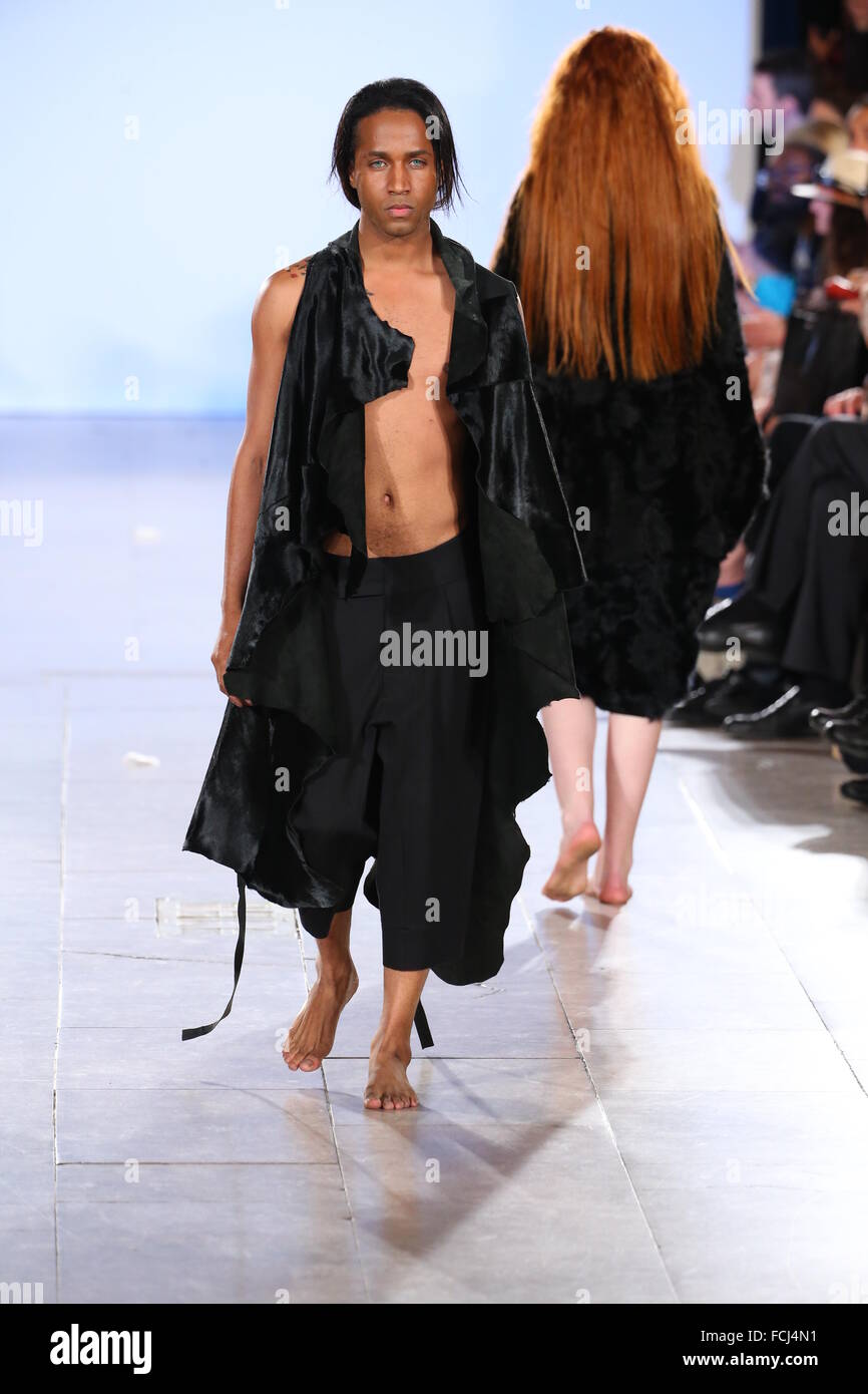 Model walks Wild runway at the FTL Moda Spring 2016 during NYFW Stock ...
