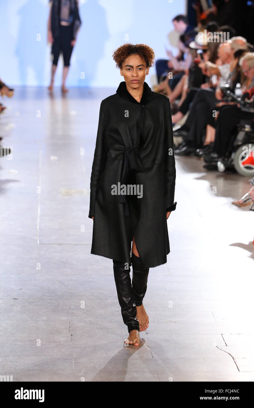 A model walks Wild runway at the FTL Moda Spring 2016 during NYFW Stock ...