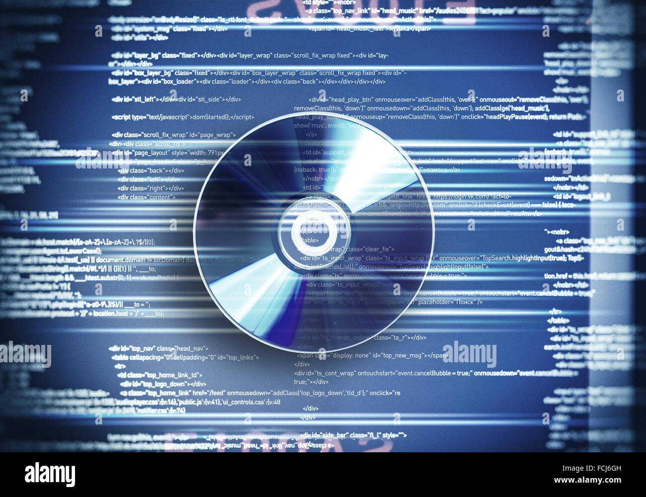 One cd disc on blue digital background Stock Photo - Alamy