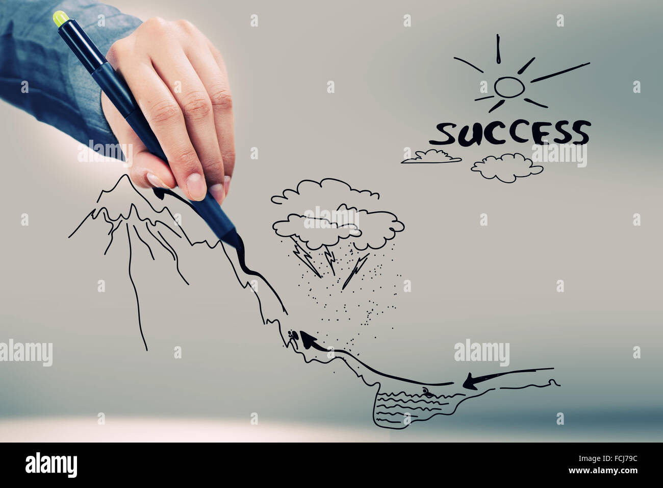 Businessman hand drawing business hi-res stock photography and images ...