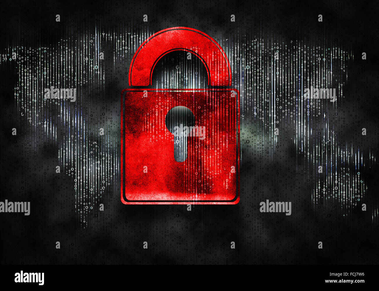Red lock on binary hi-res stock photography and images - Alamy