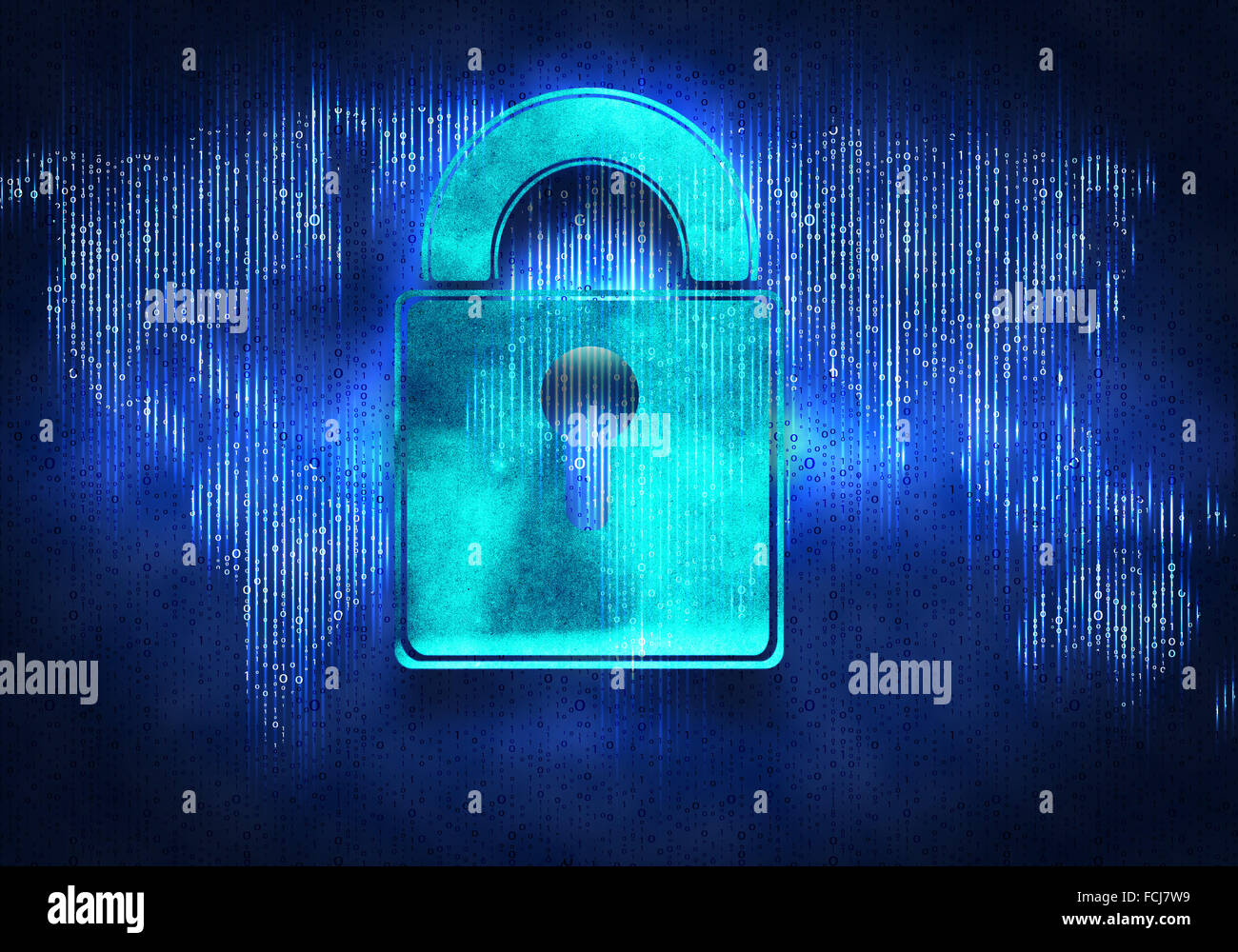 Conceptual digital image of lock on binary background Stock Photo - Alamy