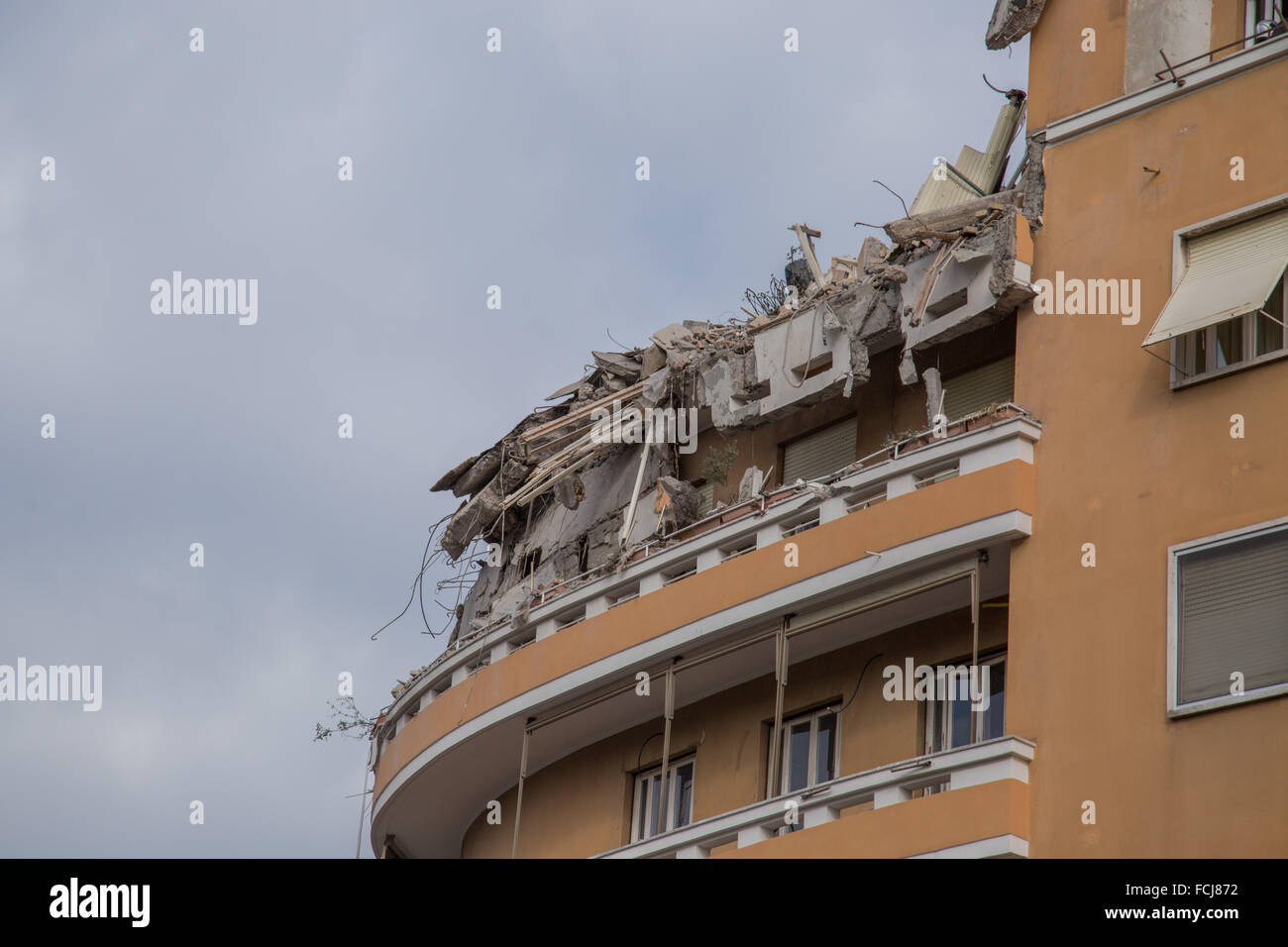 Rome, Italy. 22nd Jan, 2016. Result of the collapse of third floor ...