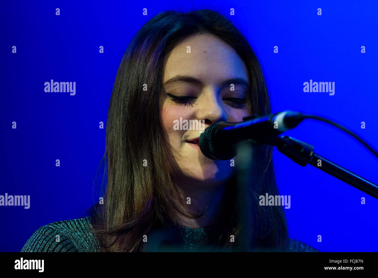 Turin, Italy. 22nd Jan, 2016. Francesca Michielin, young Italian singer ...