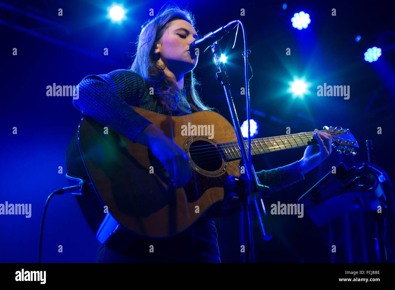 Turin, Italy. 22nd Jan, 2016. Francesca Michielin, young Italian singer ...