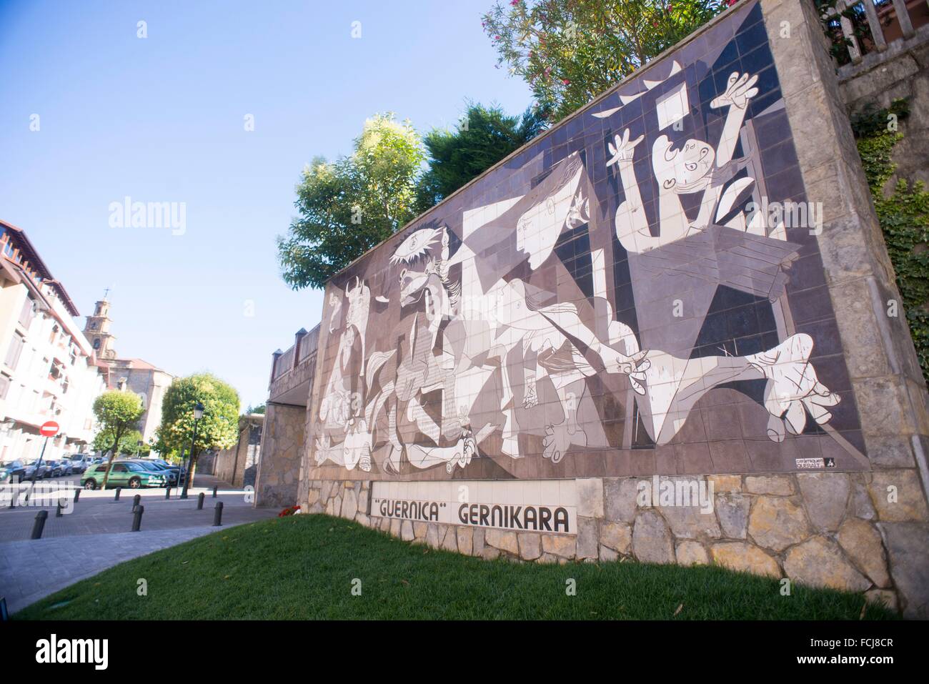 Replica made ceramics of Pablo Picasso´s painting Guernica, Gernika ...